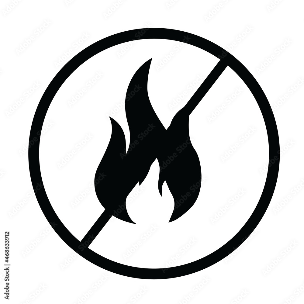 fire approve icon, no fire symbol vector design Stock Vector | Adobe Stock