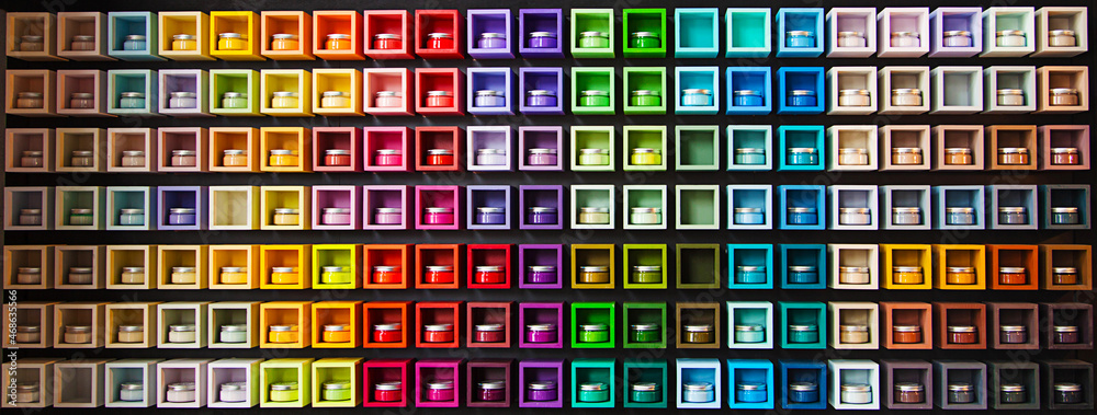 Color palette. Display with pantone color paint. Stock Photo | Adobe Stock