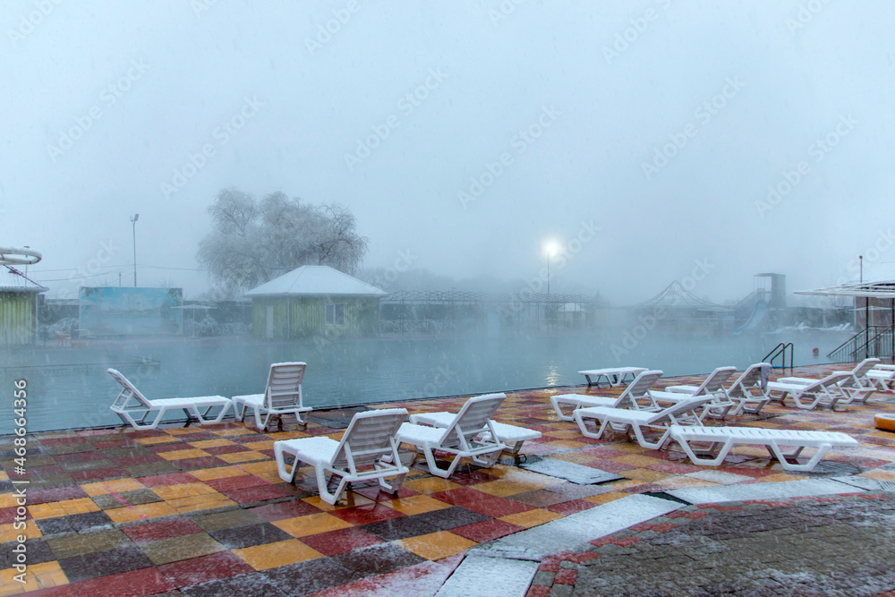 11/10/2021 Sanatorium "Laba", Labinsk, Russia. In the early autumn ...