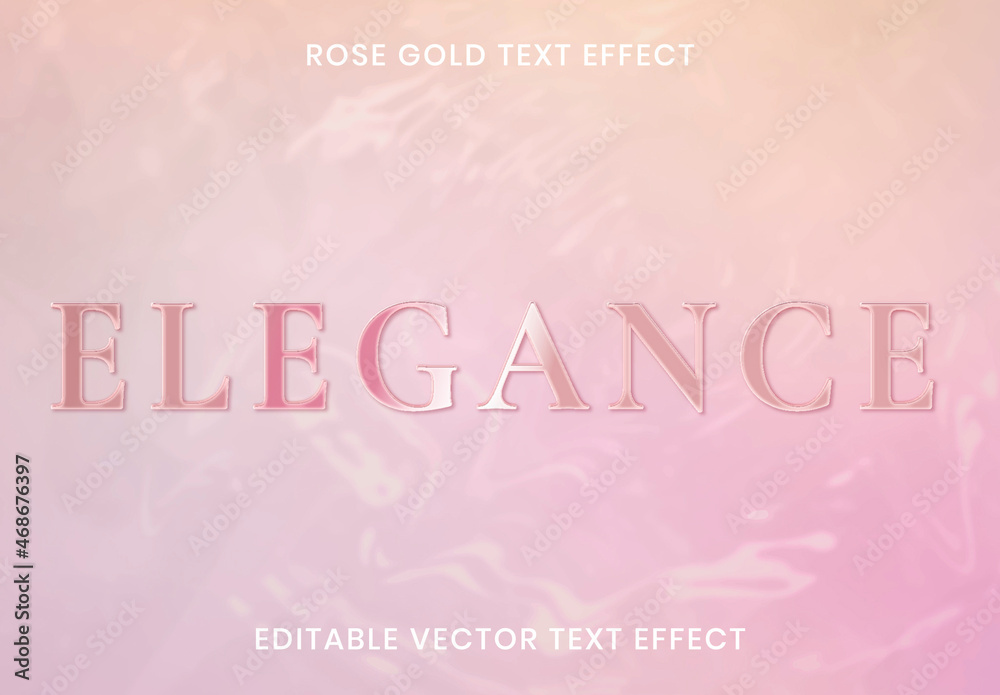 Rose Gold Text Effect Editable Layout Stock Template | Adobe Stock