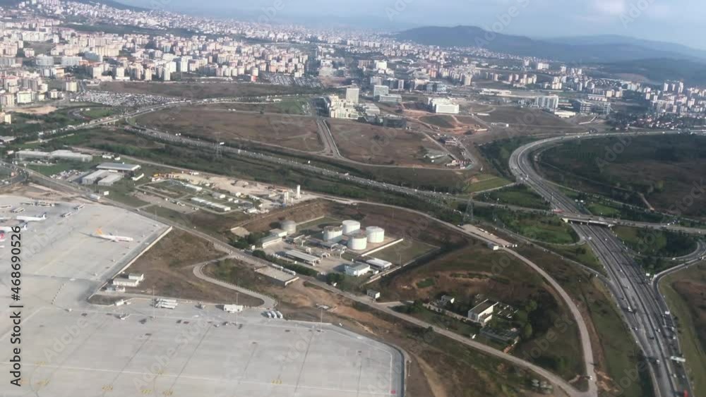Istanbul Sabiha Gokcen Airport from airplane in Istanbul, Turkey. Stock ...