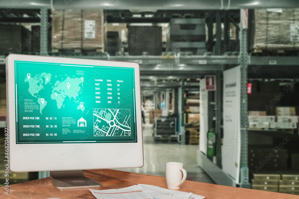 Warehouse management innovative software in computer for real time ...