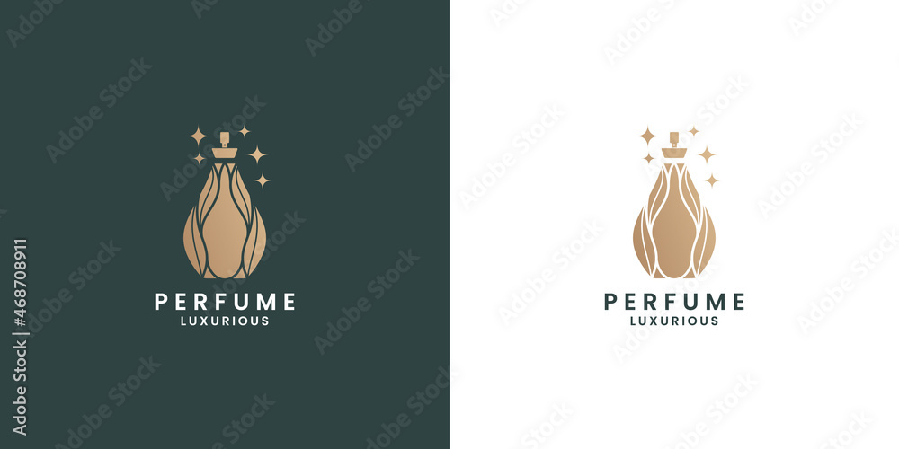 golden perfume logo design vector Stock Vector | Adobe Stock