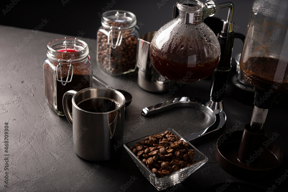 Vacuum coffee maker also known as vac pot, siphon or syphon coffee ...