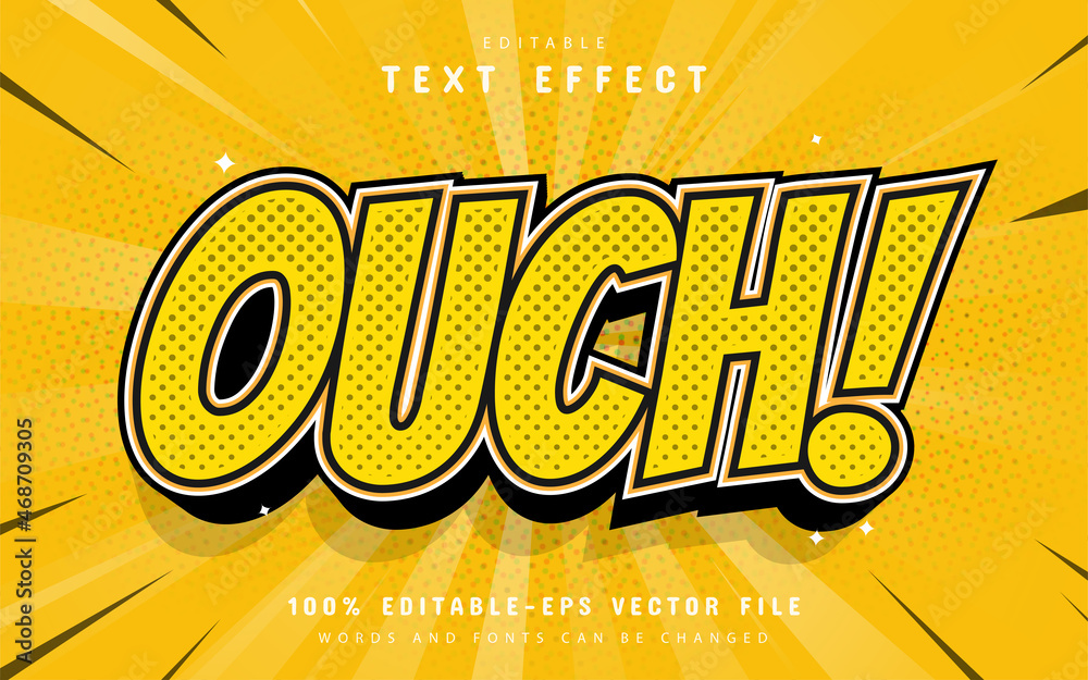 Yellow comic text effect Stock Vector | Adobe Stock