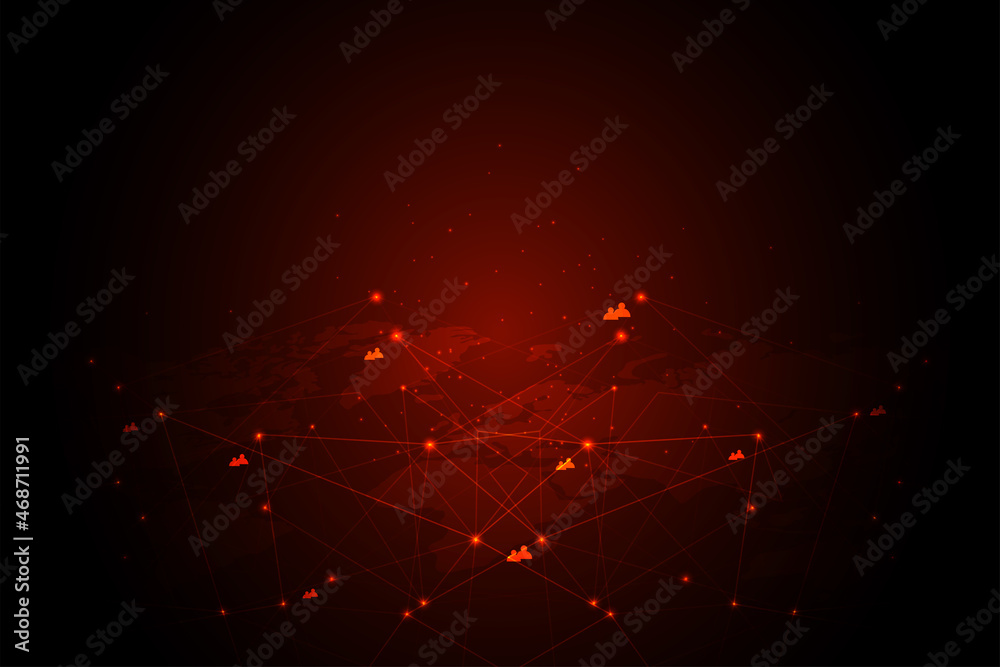 Global cyber attack.Internet network communication under cyber attack ...