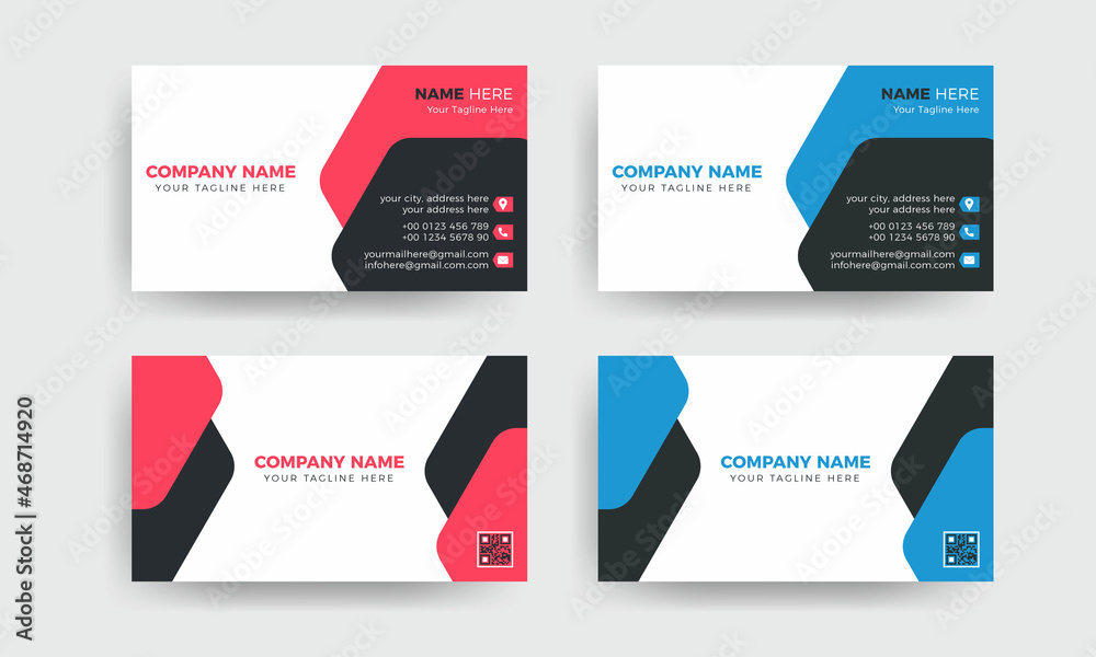 Double-sided two colour luxury business card design template. Stock ...