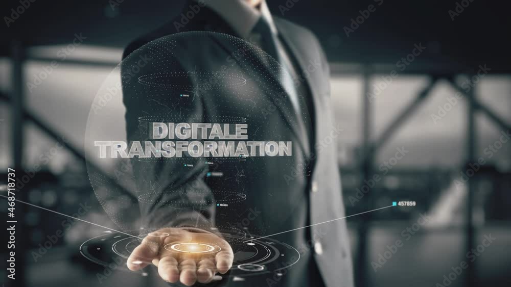 Digitale Transformation in German Deutsch language with hologram ...