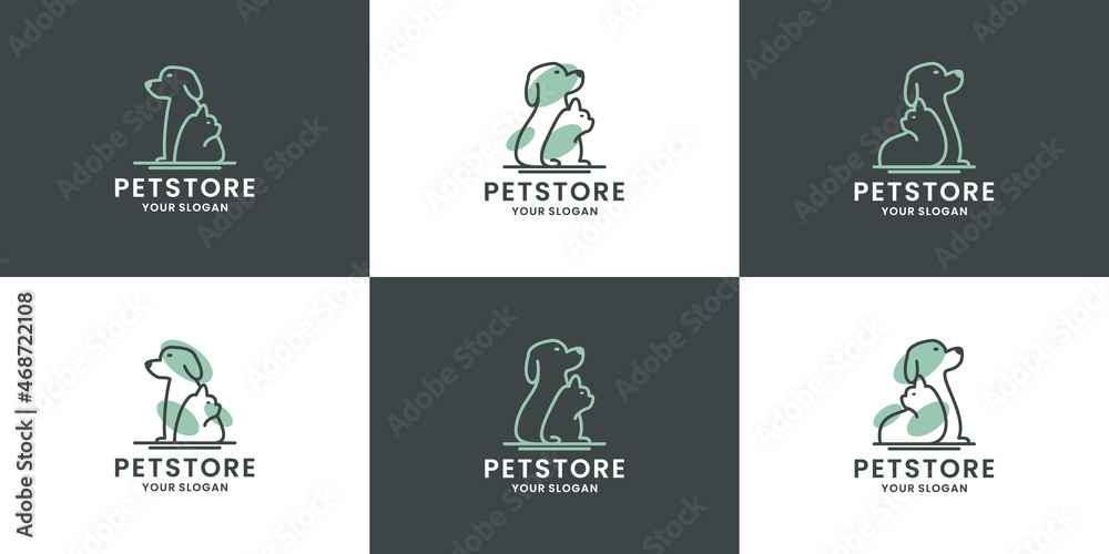 set of pet store logo design collection Stock Vector | Adobe Stock