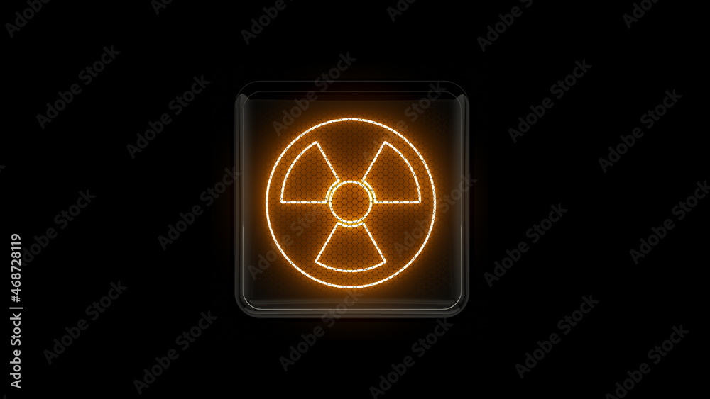 Radiation. Radioactive. Radiation button. Radiation icon. Nixie tube ...