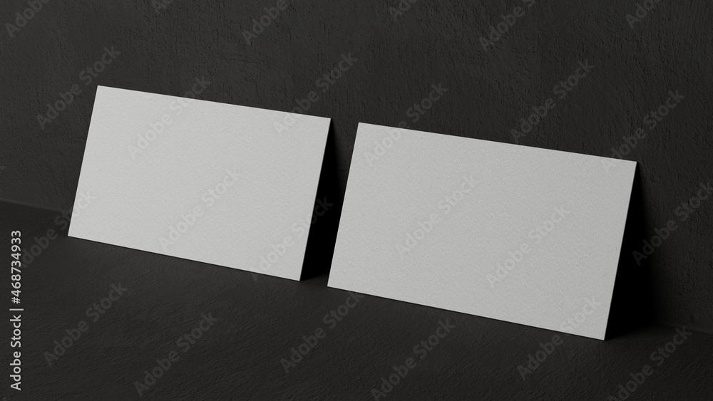 Blank name cards mockup, business cards mockup on black background. Stock Illustration | Adobe Stock