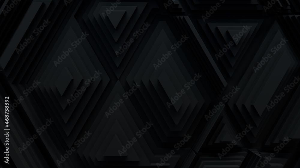 Black, Tech Background with a Geometric 3D Structure. Dark, Stepped ...