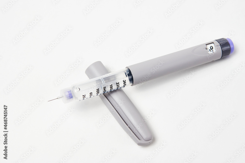 Insulin pen with insulin medicine on white background Stock Photo ...