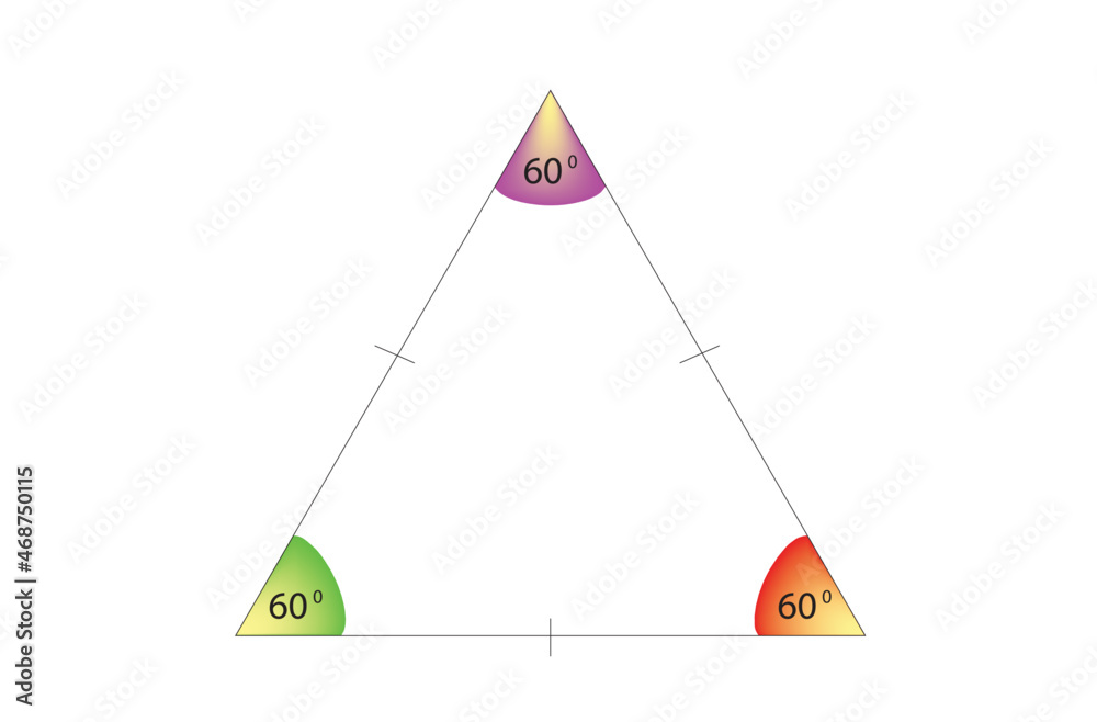 Mathematical illustration in an equilateral triangle all the angles are ...