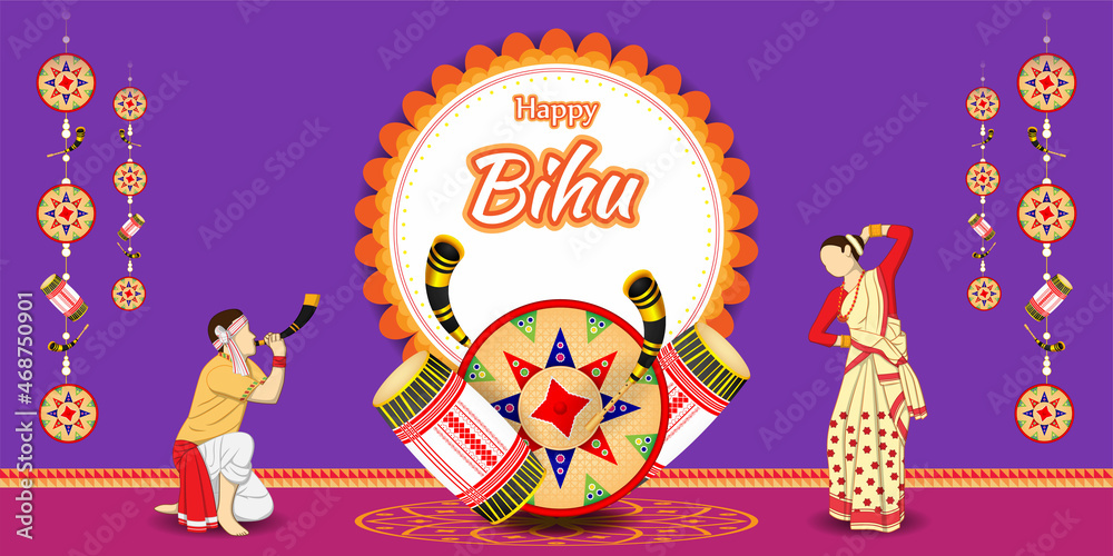 Vector illustration for Indian festival Bihu. Stock Vector | Adobe Stock