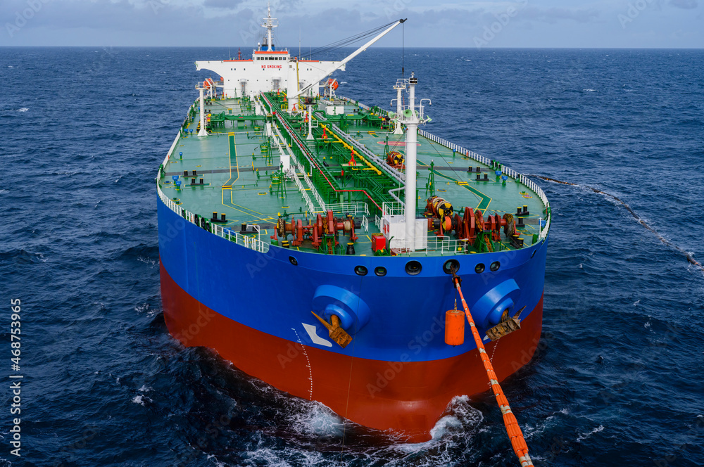 Crude oil transfer operation from floating storage of oil tanker to the ...