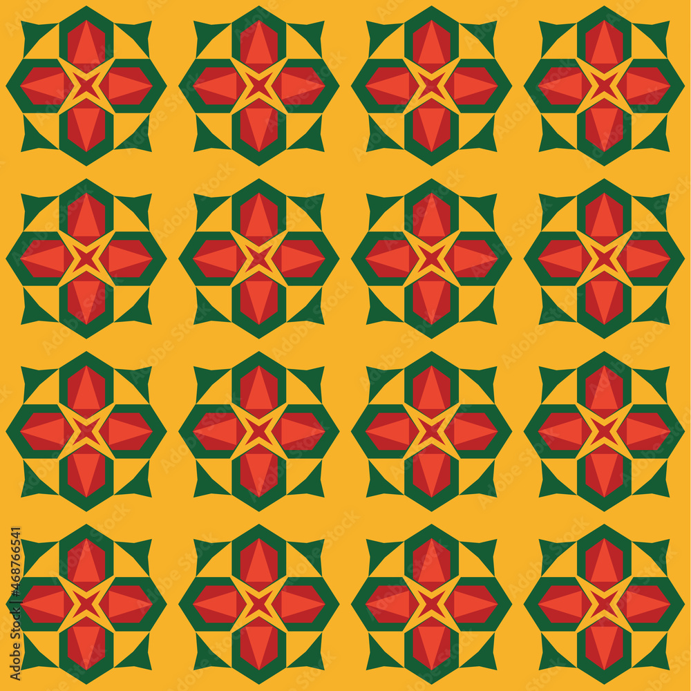 Vector flat design of seamless beautiful simple red and green diamonds ...