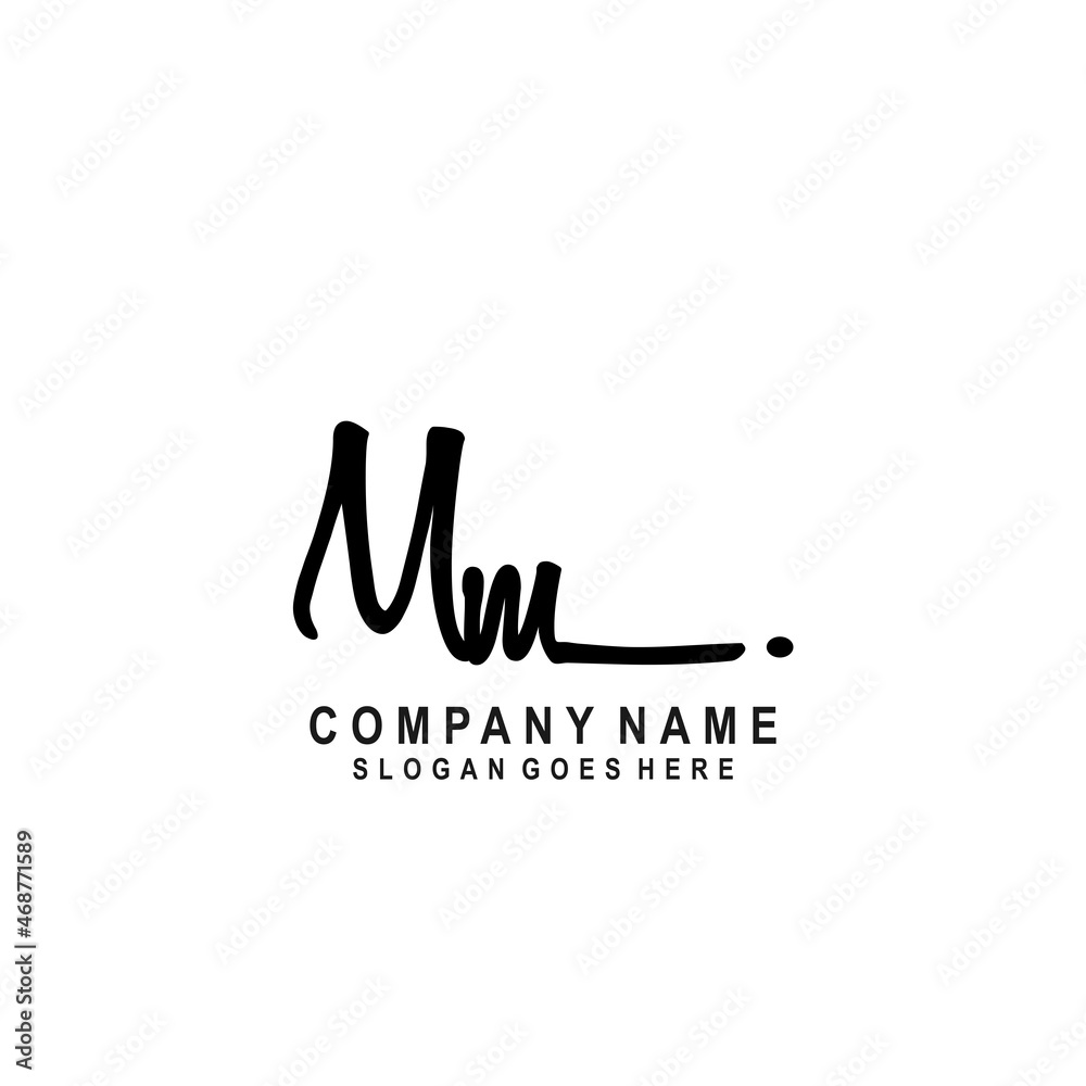 Initial letter MM Signature handwriting Logo Vector Stock Vector ...