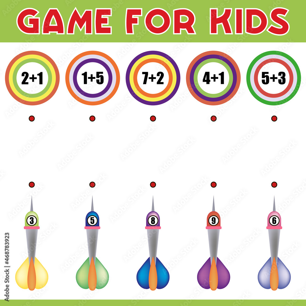 Education logic game for preschool kids. Kids activity sheet. Match of ...