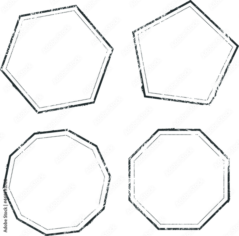 Polygon sample stamps without text. Elements isolated on white ...