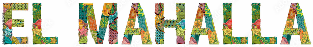 El Mahalla is a city in Egypt. Vector decorative zentangle object for ...