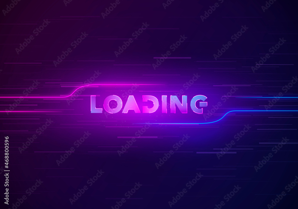 Vector Illustration Cyber Loading Screen In Neon Color Stock Vector ...