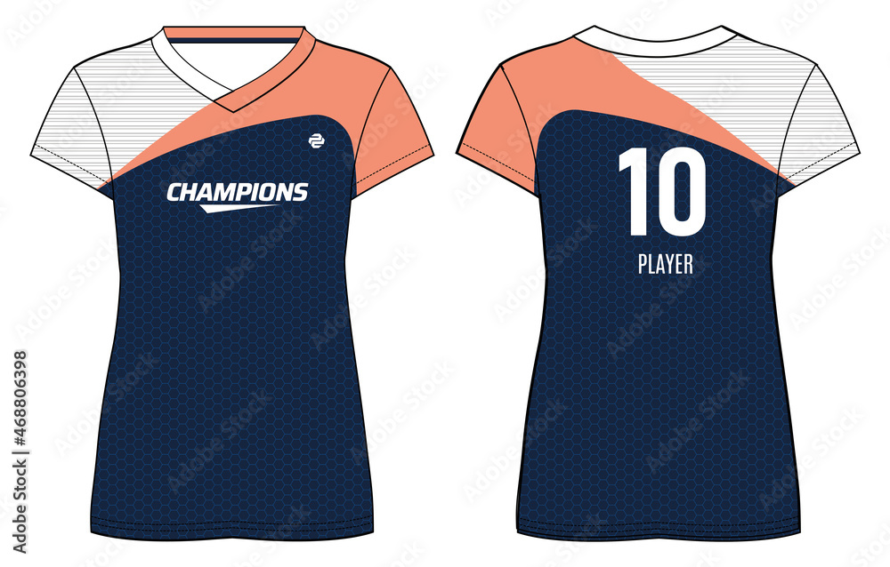 Women Sports Jersey t-shirt design with abstract pattern concept ...