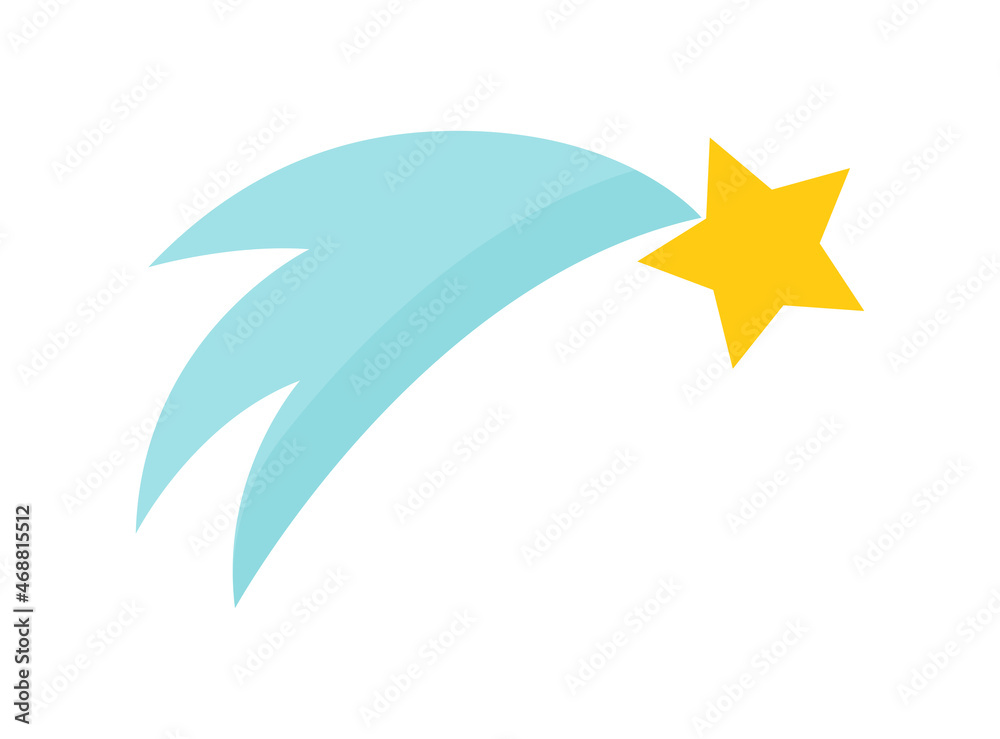 Comet on white background. Star smog followed, celestial bodies. Space ...