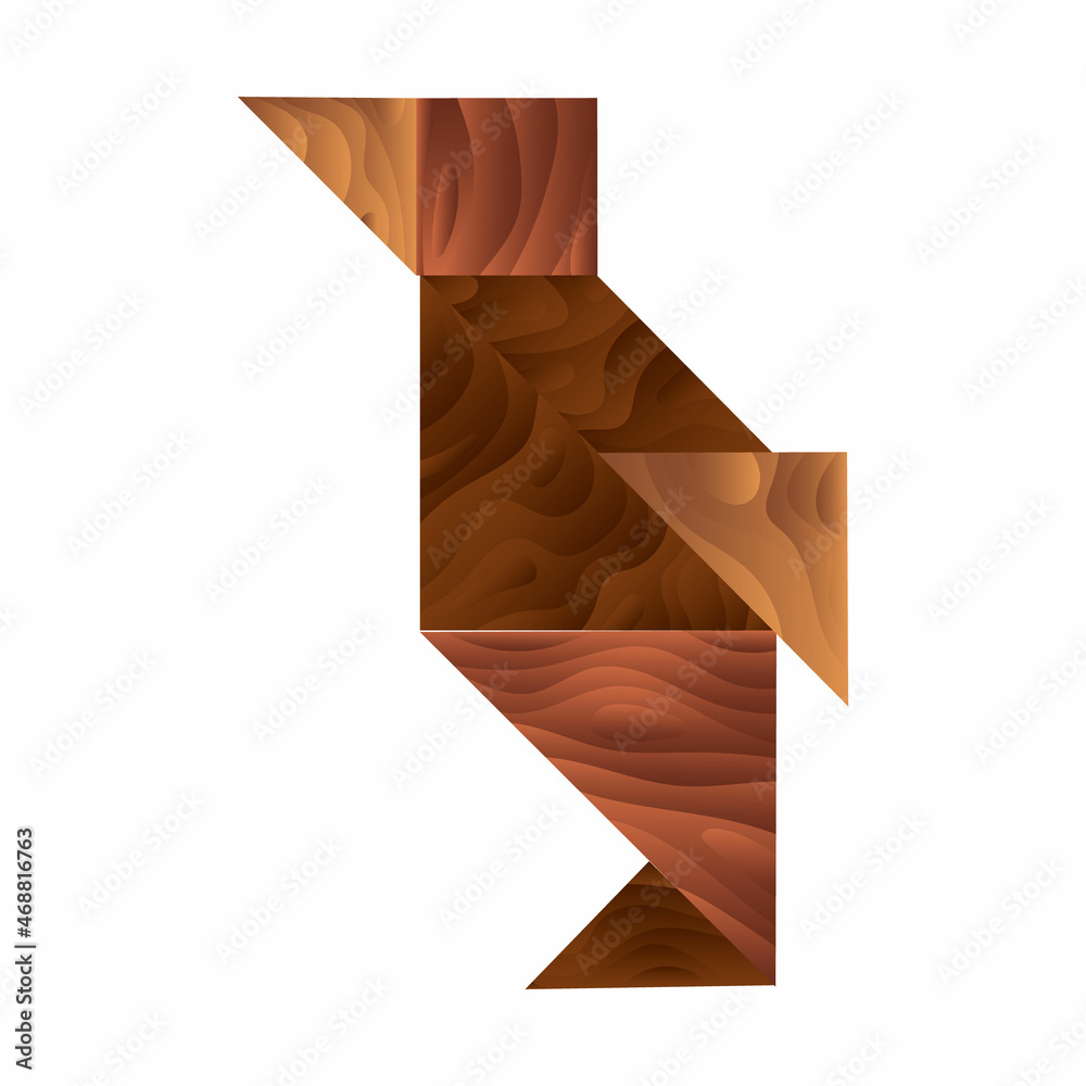 Vector illustration with assembled figure of bird, penguin from ...