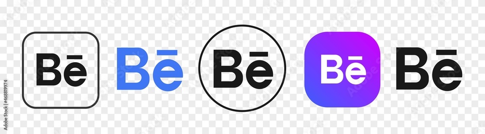 Behance icons. Behance isolates icon. Icons on transparent. Stock ...