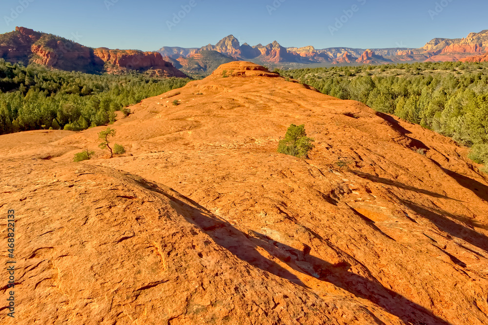 A view from the top of a famous sandstone formation in Sedona known as ...