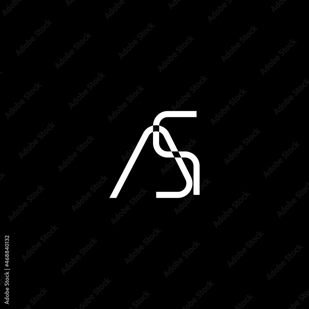Professional elegant latest artistic letter AS SA logo icon black and ...