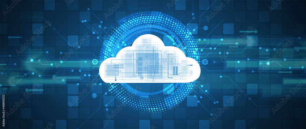 Cloud technology. Integrated digital web concept background Stock ...