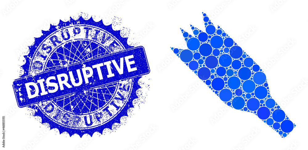 Crashed beer bottle vector collage of round dots in variable sizes and ...