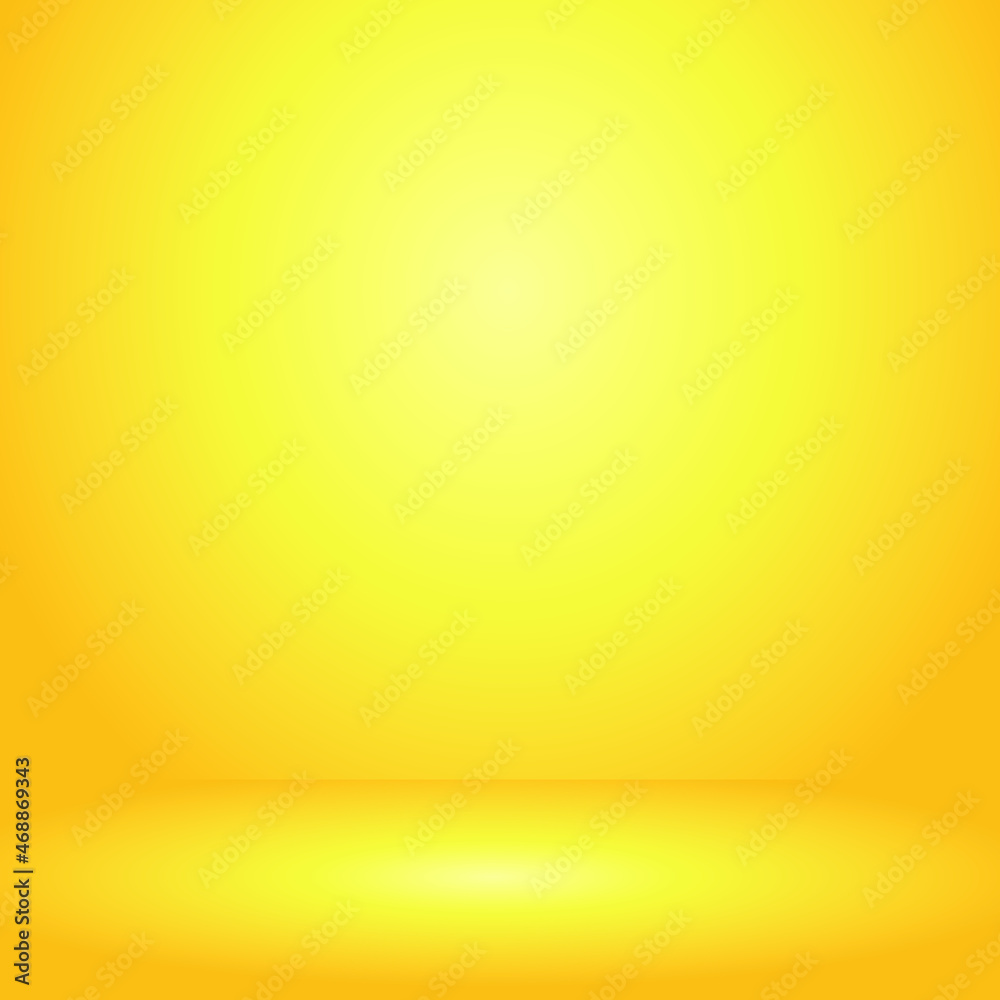 Yellow gradient background. Studio room concept, template mock up for ...