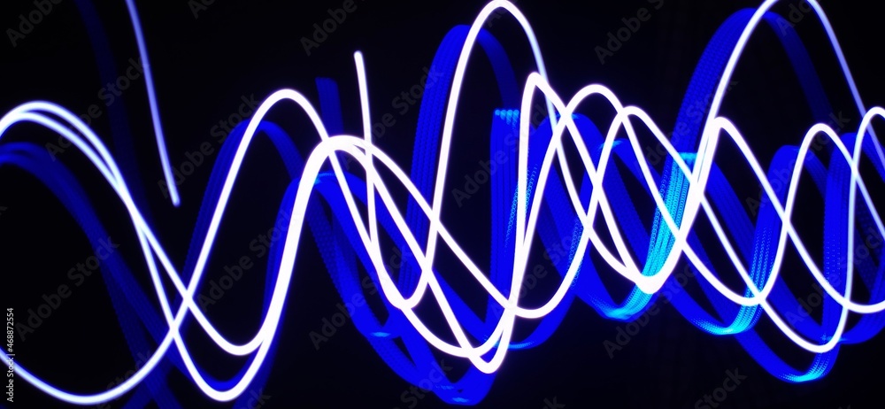 Abstract concept of Neon Blue wave pattern abstract Streaming through ...