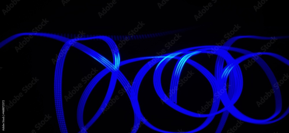 Abstract concept of Neon Blue wave pattern abstract Streaming through ...