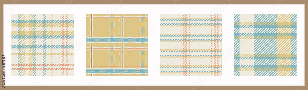 Gender neutral seamless plaid vector pattern collection. Gingham baby ...