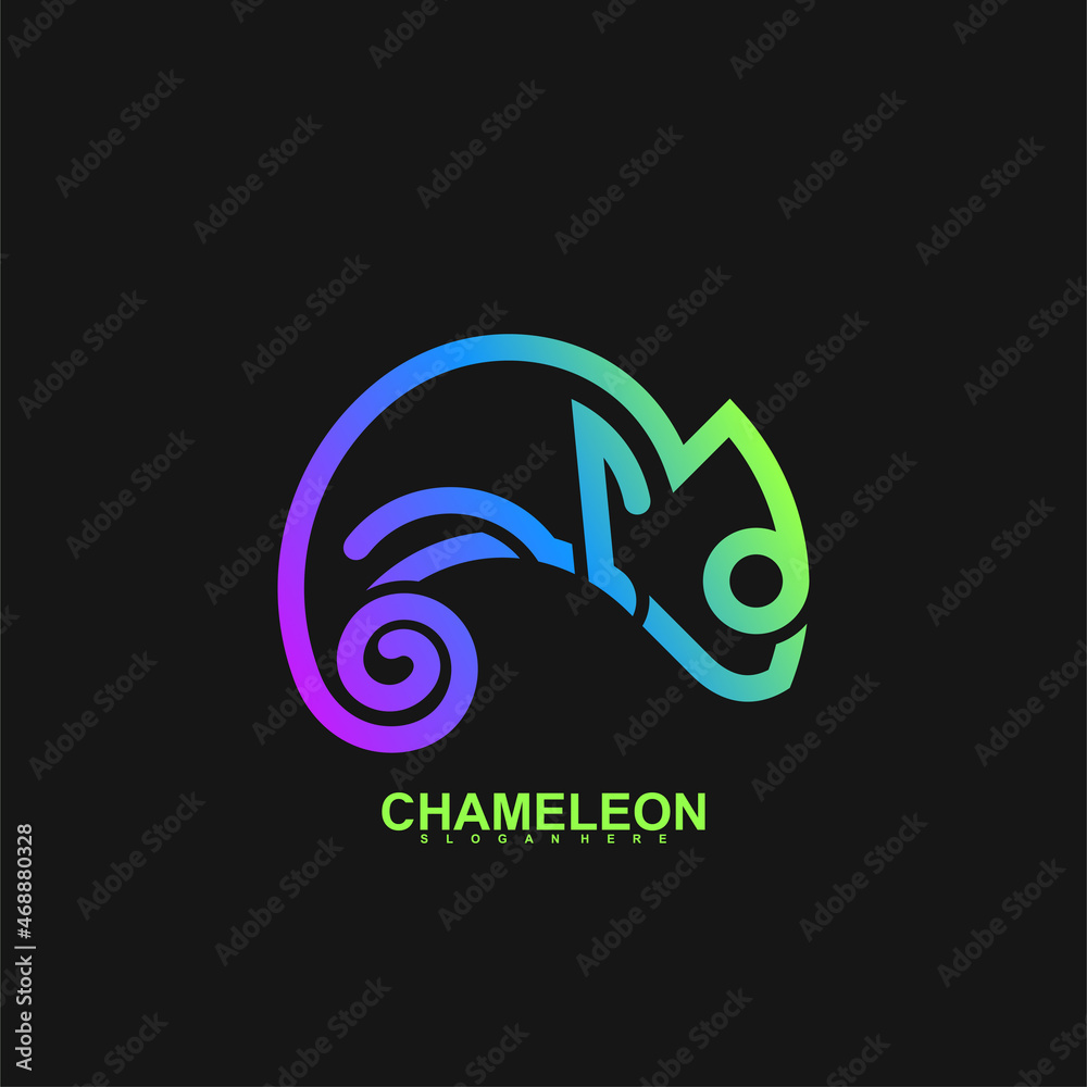 Chameleon logo vector illustration concept with full colors and unique ...