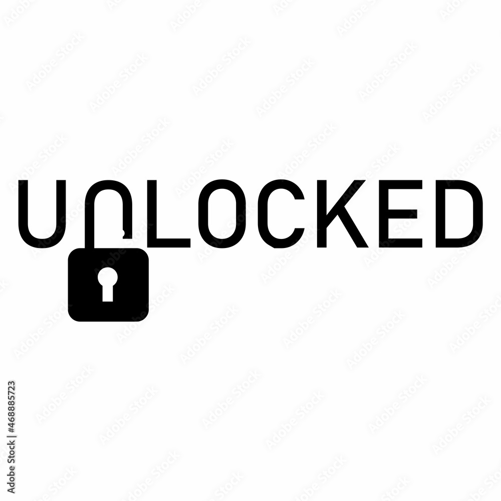 Padlock Forming the Letter N As UNLOCKED Writing. suitable for, logos ...