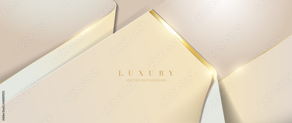 Luxury gold background vector. Abstract white and golden lines ...