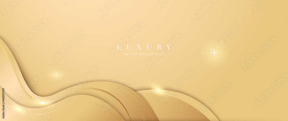 Luxury gold background vector. Abstract white and golden lines ...