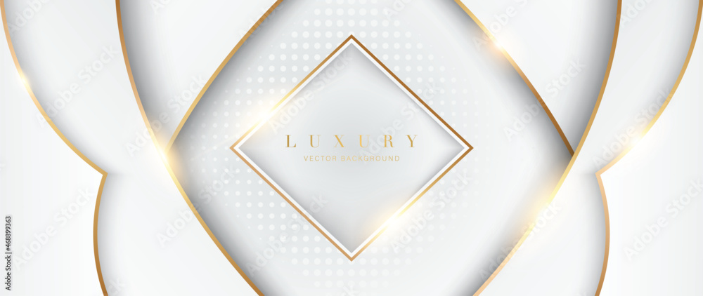 Luxury gold background vector. Abstract white and golden lines ...