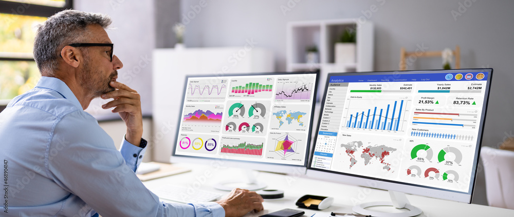 KPI Business Analytics Data Dashboard Stock Photo | Adobe Stock