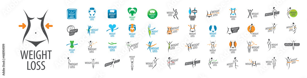 Set of vector Weight Loss logos on a white background Stock Vector ...