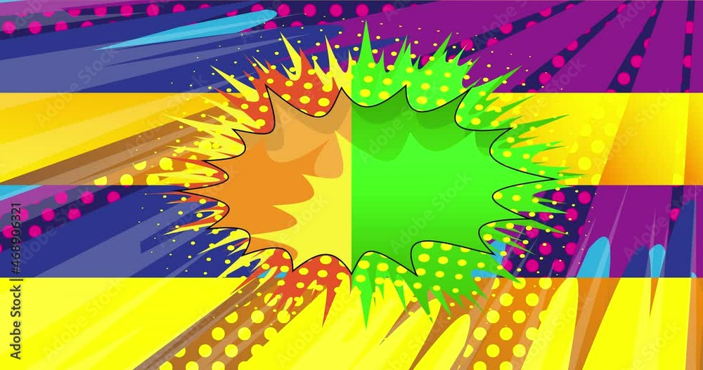Animated Pop Art Background Cartoon. Comic Book Motion Poster for your ...