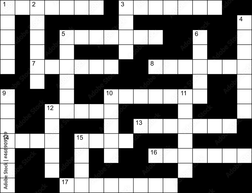 Simple crossword puzzle. Empty grid. Black and white vector ...