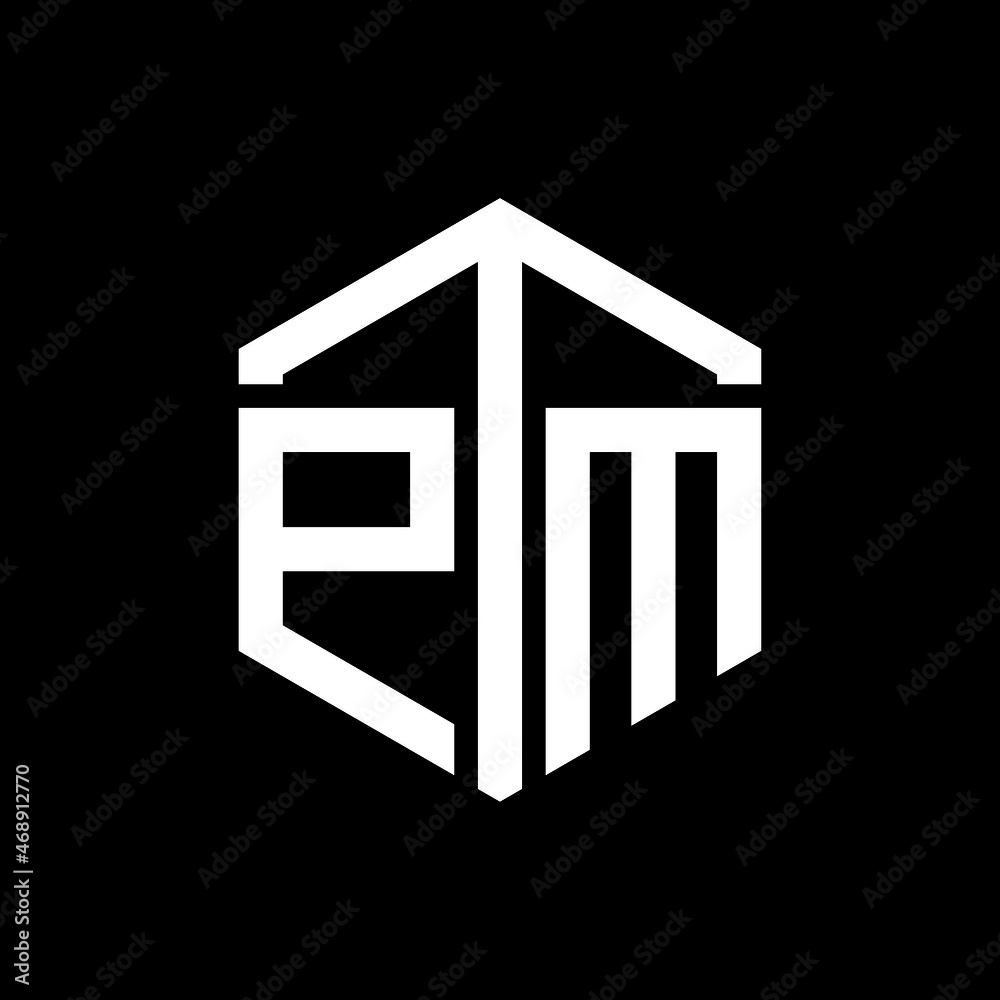 PTM letter logo design on black background.PTM creative initials letter ...