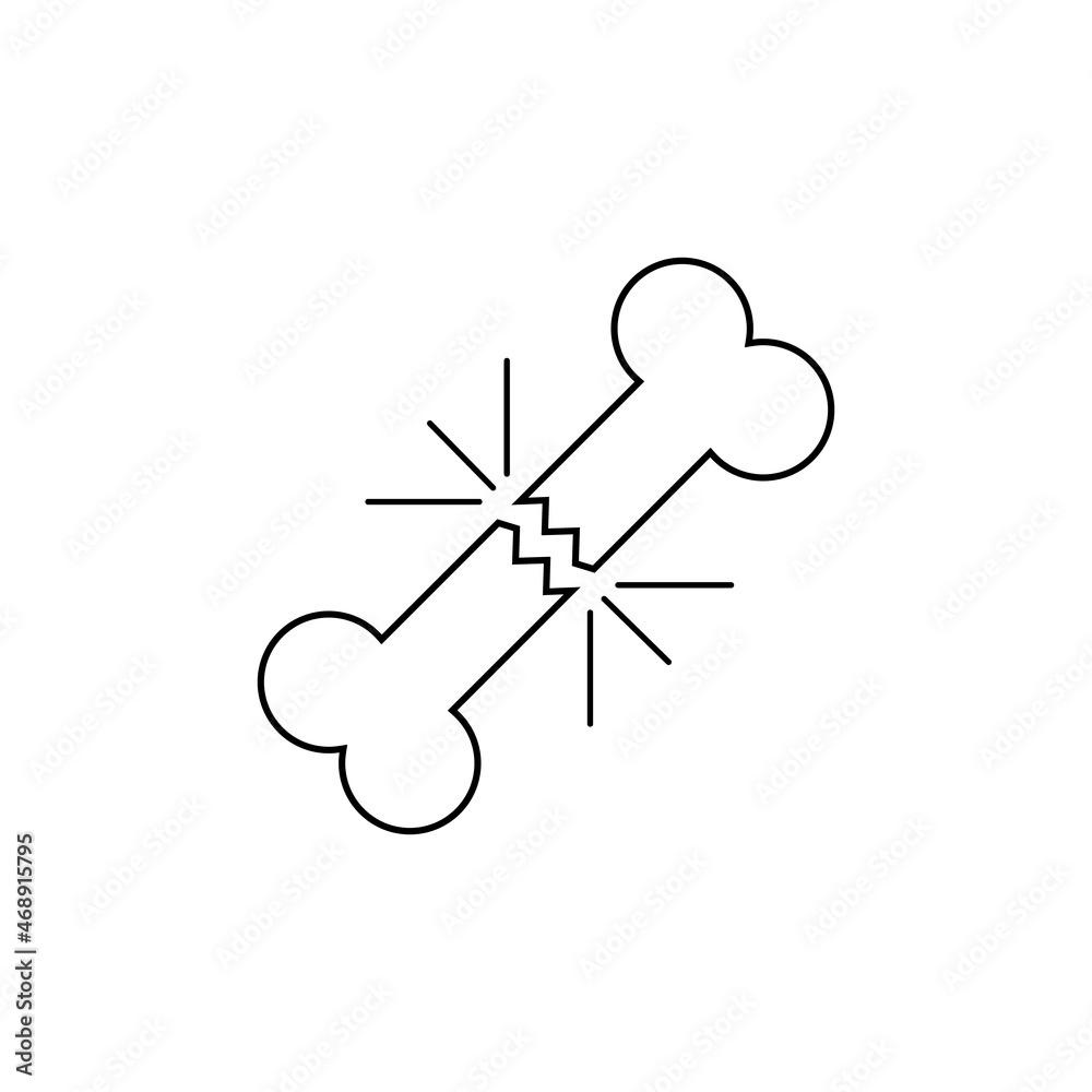 Broken bone icon. Vector clipart and drawing. Editable isolated ...