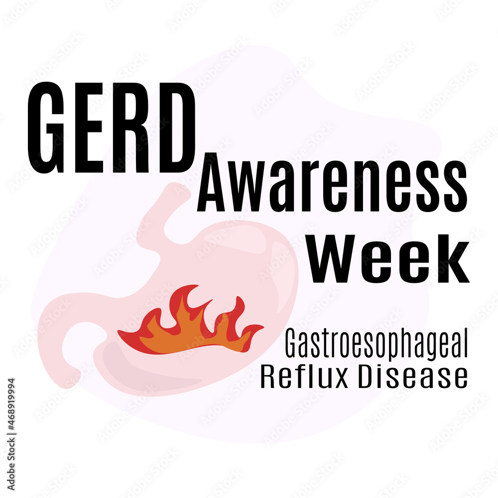 GERD Awareness Week, Idea for a poster, banner, flyer or postcard on a ...